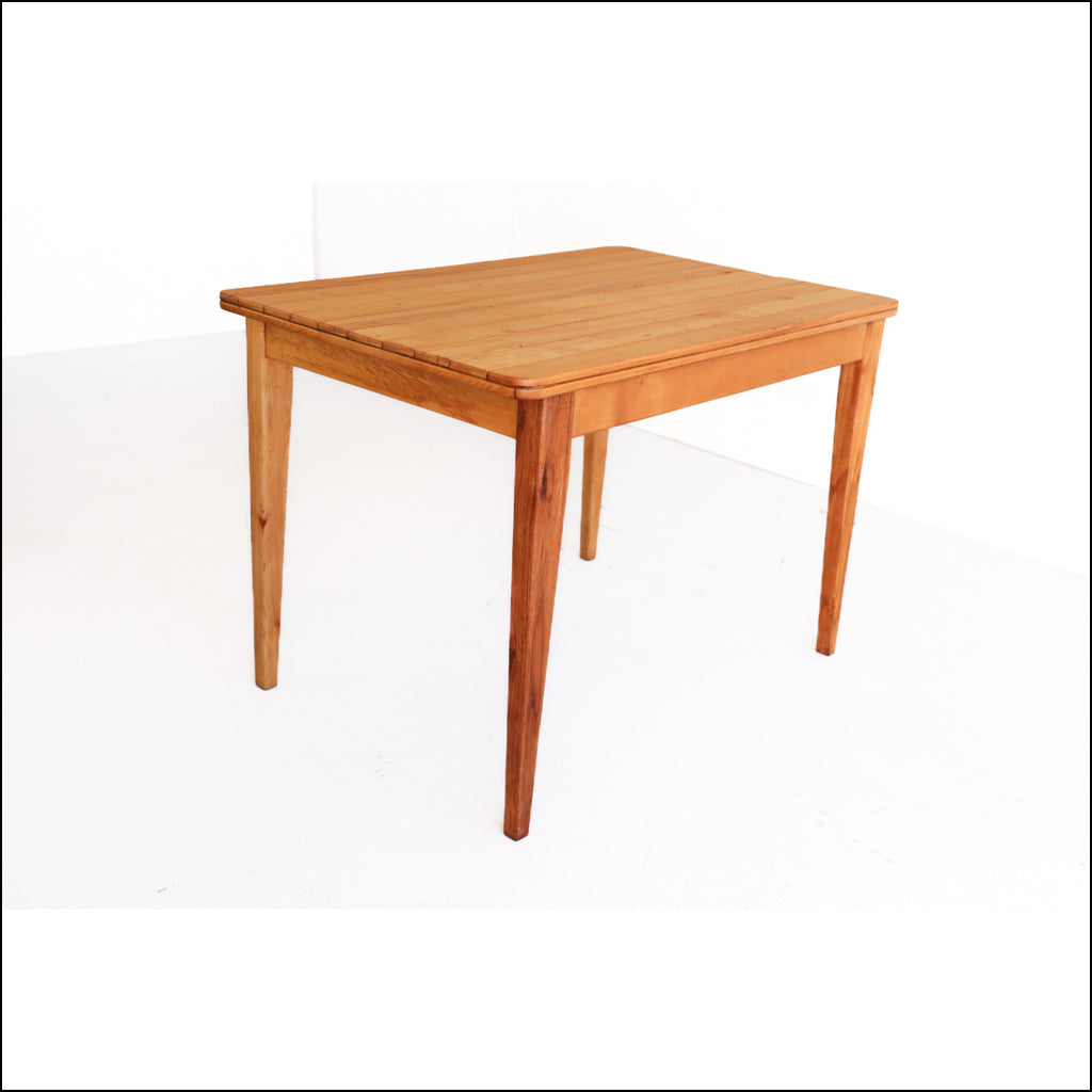 Vintage Solid Beech Kitchen Table – Huisraad Modern