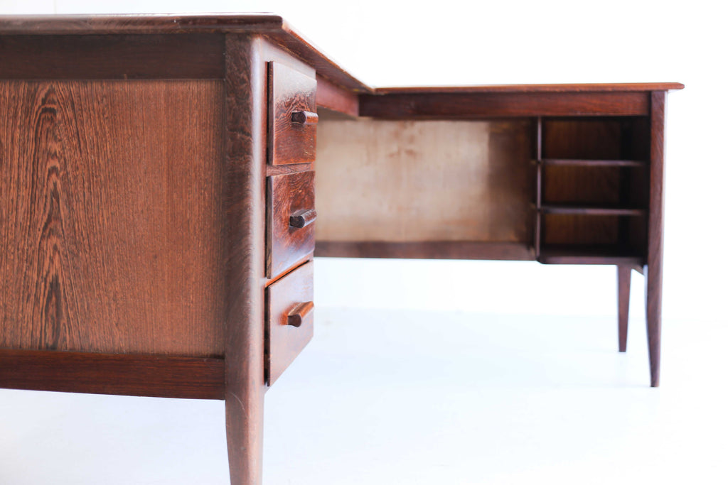 Vintage Solid Partridge Wood L-Shaped Desk – Huisraad Modern