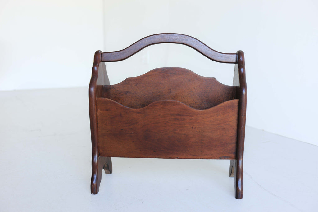 Vintage Solid Wood Magazine Rack – Huisraad Modern